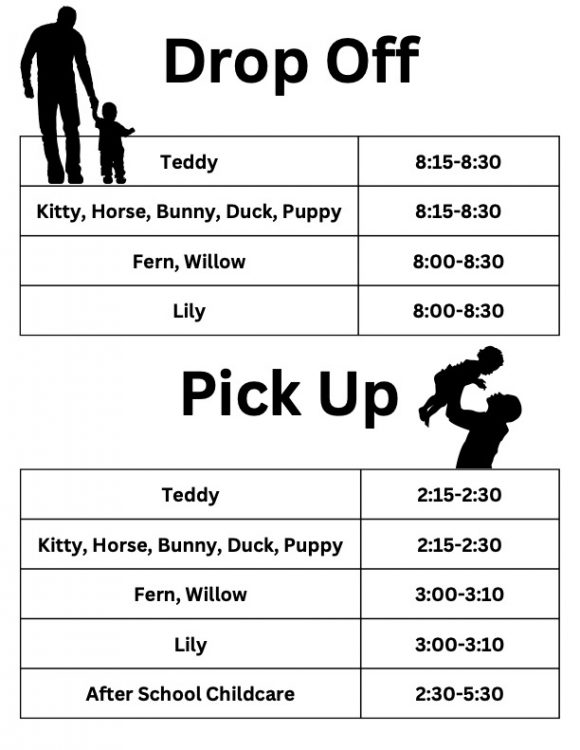 Drop-Off & Pickup Times and Rules - Montessori School of C-U